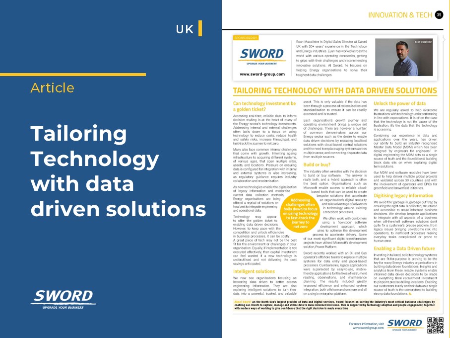 Article | Tailoring Technology with data driven solutions - Sword Group